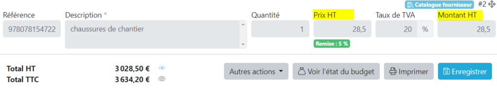 Changer l'affichage des montants en TTC ou HT - Boomerang Web